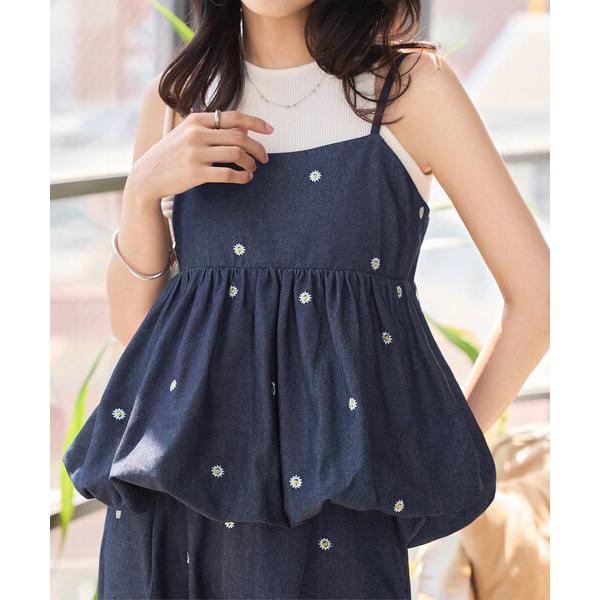 『タイムセール実施中』ZOZO問い合わせ番号:96598896ショップ:kobelettuce，コウベレタスブランド:KOBE LETTUCE，コウベレタス商品名:刺繍デニムバルーンキャミトップスカテゴリ:トップス>キャミソールブラン...