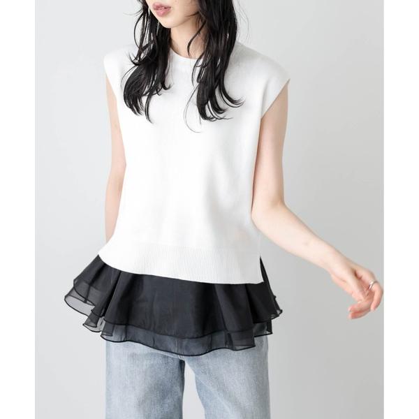 『タイムセール実施中』ZOZO問い合わせ番号:96599200ショップ:SUGAR BISKET，シュガービスケットブランド:AMELY，エミリー，SUGAR BISKET，シュガービスケット商品名:サマーニット×シアーペプラムセットアイテ...