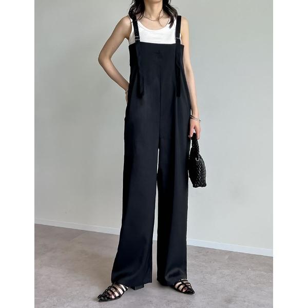 ZOZO問い合わせ番号:96610255ショップ:Re:EDIT，リエディブランド:Re:EDIT，リエディ商品名:[低身長/高身長サイズ有][洗濯機で洗える][イージーケア]リネンライクバックゴムサロペットカテゴリ:オールインワン・サロペ...