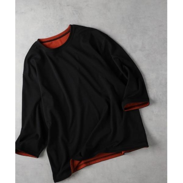 『タイムセール実施中』ZOZO問い合わせ番号:96697405ショップ:Right-on，ライトオンブランド:Right-on，ライトオン商品名:【PLUS ONE】【接触冷感】ハイゲージダブルフェイス配色七分袖Ｔシャツカテゴリ:トップス&...