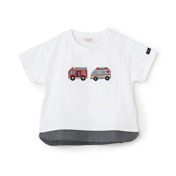 『セール実施中』ZOZO問い合わせ番号:96697413ショップ:petit main，プティマインブランド:petit main，プティマイン商品名:ブロックプリント半袖Tシャツカテゴリ:トップス>Tシャツ/カットソーブランド品番:...