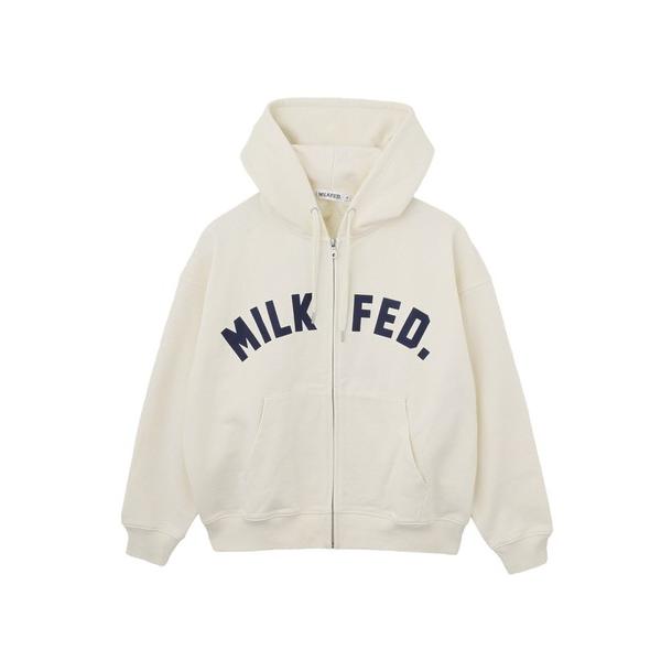 『セール実施中』ZOZO問い合わせ番号:96728922ショップ:MILKFED.，ミルクフェドブランド:MILKFED.，ミルクフェド商品名:ARCH LOGO ZIP UP HOODIEカテゴリ:トップス>パーカーブランド品番:1...
