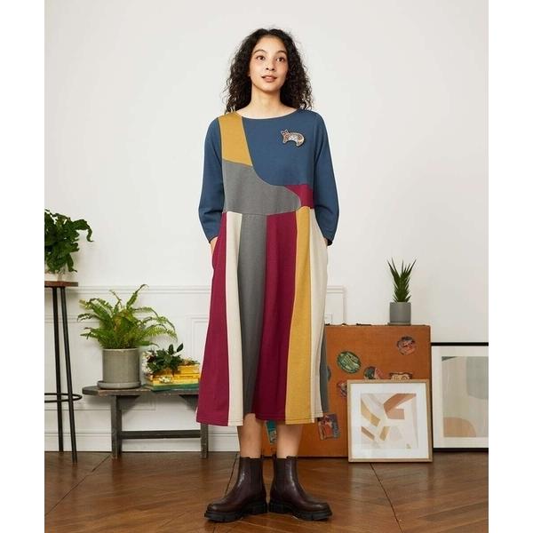 『セール実施中』ZOZO問い合わせ番号:96728943ショップ:Jocomomola，ホコモモラブランド:Jocomomola，ホコモモラ商品名:Rompecabezas パッチワークワンピースカテゴリ:ワンピース/ドレス>ワンピー...