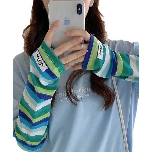 『セール実施中』ZOZO問い合わせ番号:96761894ショップ:COLLARS，カラーズブランド:LUGG NAGG，ラグナグ商品名:【LUGG NAGG/ラグナグ】マルチボーダーアームカバー UV対策カテゴリ:ファッション雑貨>ア...