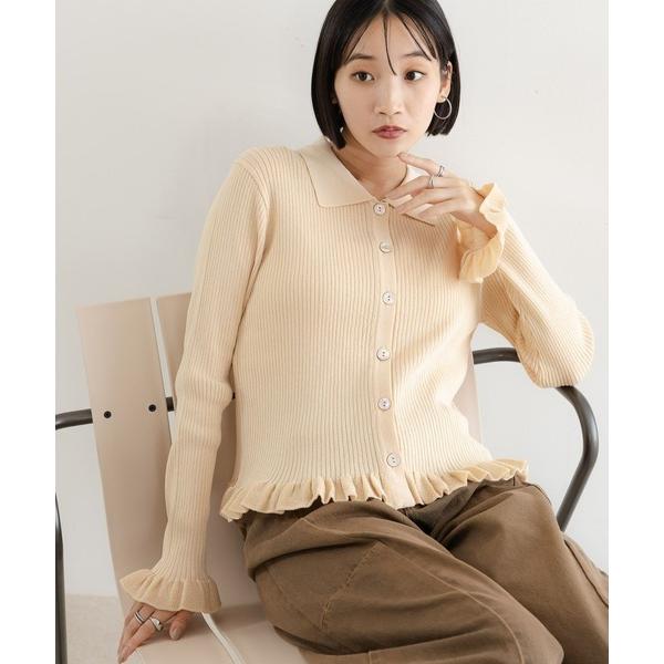 『セール実施中』ZOZO問い合わせ番号:96797409ショップ:LOWRYS FARM，ローリーズファームブランド:LOWRYS FARM，ローリーズファーム商品名:スソフリルカーディガンＬＳ 577229カテゴリ:トップス>ニット...