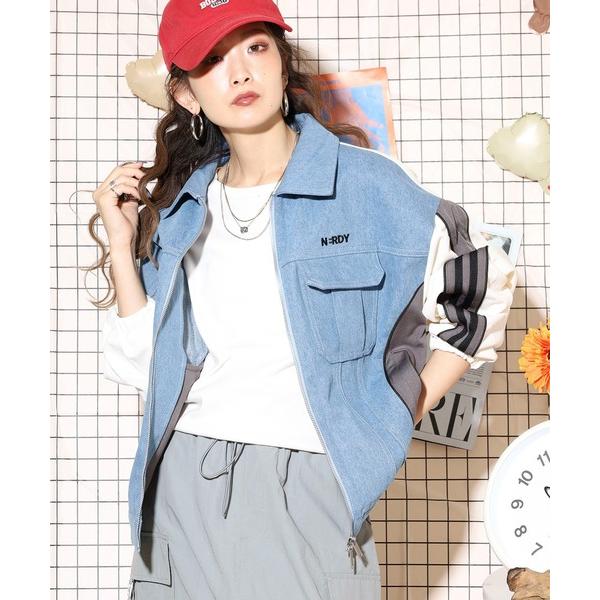 『タイムセール実施中』ZOZO問い合わせ番号:96797708ショップ:FUNALIVE，ファンアライブブランド:NERDY，ノルディ，FUNALIVE，ファンアライブ商品名:デニムミックストラックトップカテゴリ:トップス>ジャージブ...