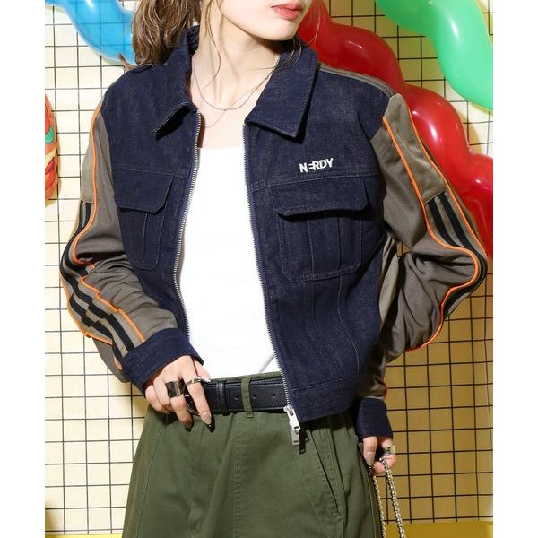 『タイムセール実施中』ZOZO問い合わせ番号:96797714ショップ:FUNALIVE，ファンアライブブランド:NERDY，ノルディ，FUNALIVE，ファンアライブ商品名:デニムミックストラックトップカテゴリ:トップス>ジャージブ...