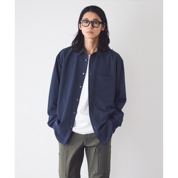 ZOZO問い合わせ番号:96797884ショップ:COMME CA ISM，コムサイズムブランド:COMME CA ISM，コムサイズム商品名:ウールライク ショートポイントカラー 長袖シャツカテゴリ:トップス>シャツ/ブラウスブラン...