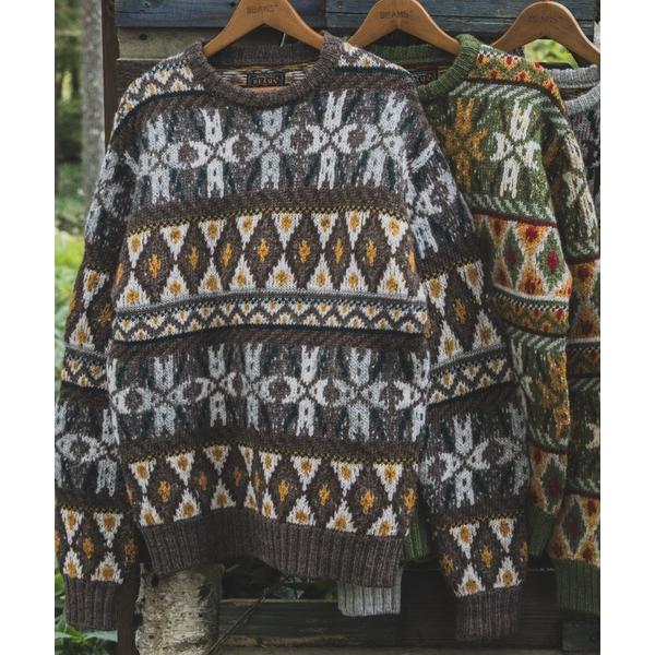 『セール実施中』ZOZO問い合わせ番号:96828891ショップ:BEAMS MEN，ビームス メンブランド:BEAMS PLUS，ビームスプラス商品名:3G フェアアイル クルーネック ニットカテゴリ:トップス>ニット/セーターブラ...