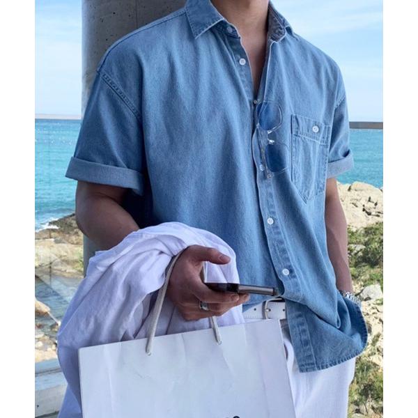 『セール実施中』ZOZO問い合わせ番号:96829474ショップ:UP START，アップスタートブランド:CERCA，チェルカ商品名:【NOWLE】ライトオンス ポケット サマー デニム シャツカテゴリ:トップス>シャツ/ブラウスブ...