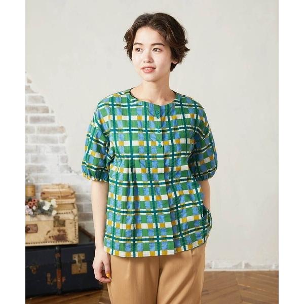 『セール実施中』ZOZO問い合わせ番号:96862194ショップ:Jocomomola，ホコモモラブランド:Jocomomola，ホコモモラ商品名:Laberinto リップルチェックブラウスカテゴリ:トップス>シャツ/ブラウスブラン...