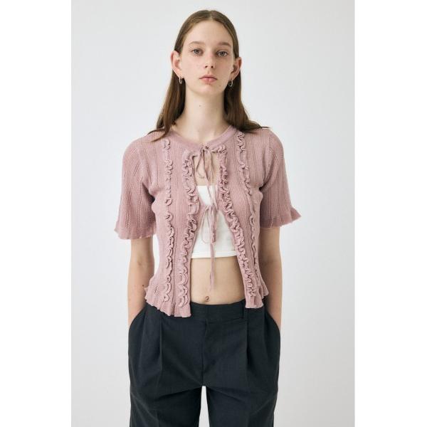 『セール実施中』ZOZO問い合わせ番号:96863039ショップ:MOUSSY，マウジーブランド:MOUSSY，マウジー商品名:【EC・一部店舗限定】FRILL STRIPED カーディガンカテゴリ:トップス>カーディガン/ボレロブラ...