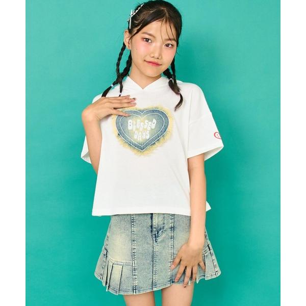 『セール実施中』ZOZO問い合わせ番号:96863331ショップ:ANAP，アナップブランド:ANAP GiRL，アナップガール商品名:デニム ハート ワッペン ミニ裏毛 クロップド フーディーカテゴリ:トップス>パーカーブランド品番...