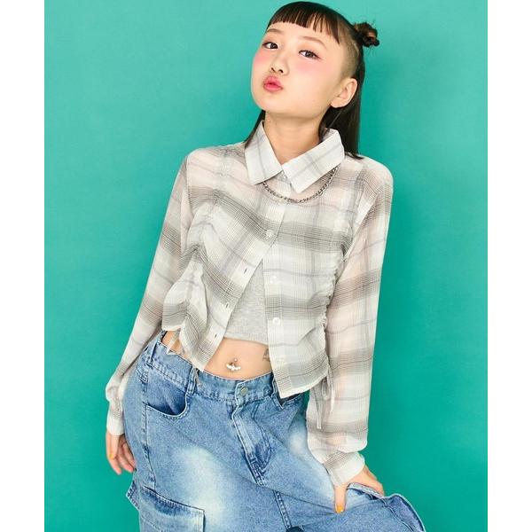 『タイムセール実施中』ZOZO問い合わせ番号:96863452ショップ:ANAP，アナップブランド:ANAP GiRL，アナップガール商品名:シャーリング シアー デザイン クロップド シャツカテゴリ:トップス>シャツ/ブラウスブラン...