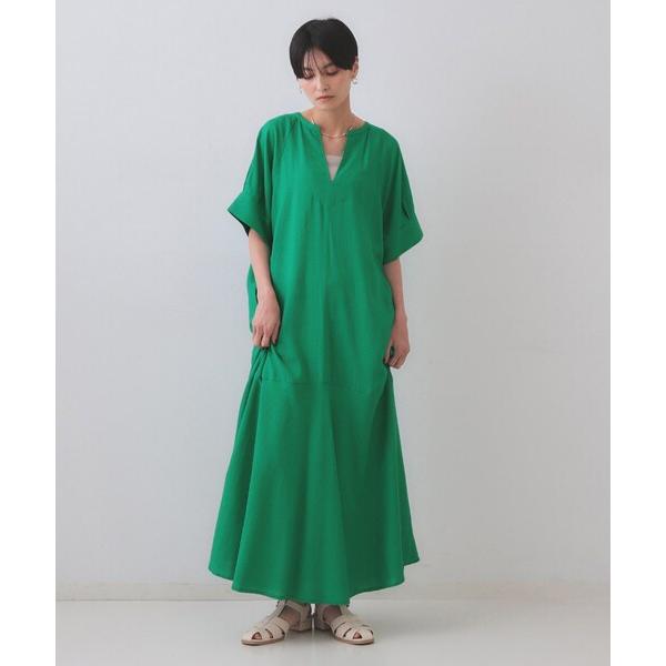 ZOZO問い合わせ番号:96863541ショップ:OPAQUE.CLIP，オペークドットクリップブランド:OPAQUE.CLIP，オペークドットクリップ商品名:レーヨン麻キーネックワンピース【洗える】カテゴリ:ワンピース/ドレス>ワン...