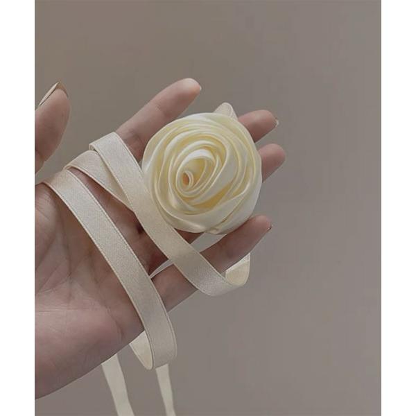 ZOZO問い合わせ番号:96863852ショップ:TONE，トーンブランド:TONE SELECT GOODS，トーンセレクトグッズ商品名:【resonance】バラモチーフ サテンリボン チョーカー/ヘアアクセサリー【マルチウェイ】カテゴ...