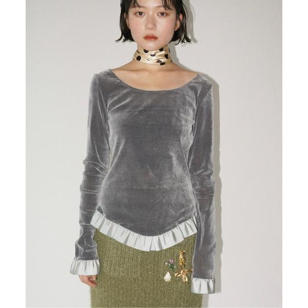 ZOZO問い合わせ番号:96864623ショップ:19 roots studio，ナインティーン ルーツ スタジオブランド:musubore，ムスボレ商品名:bi-color flocky frill tops / フロッキーフリルトップス...