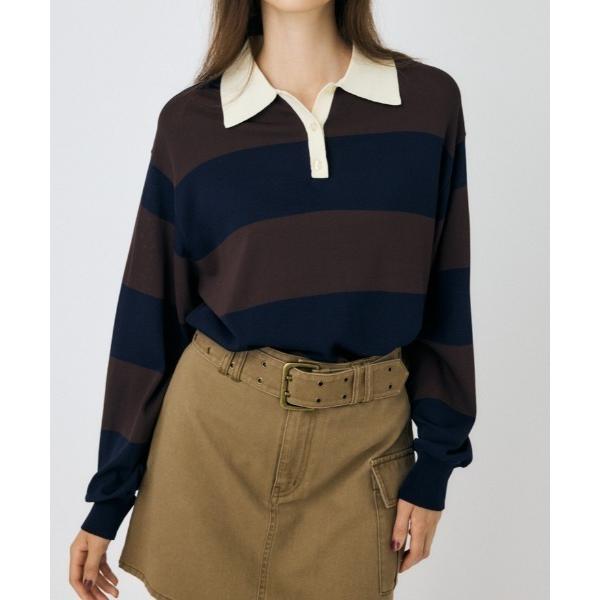 『セール実施中』ZOZO問い合わせ番号:96864923ショップ:MOUSSY，マウジーブランド:MOUSSY，マウジー商品名:【25年AW新作】BORDER ニットポロシャツカテゴリ:トップス>ニット/セーターブランド品番:010I...