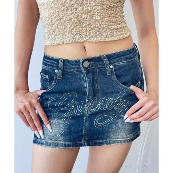 ZOZO問い合わせ番号:96865552ショップ:Auntie Rosa，アンティローザブランド:Y2K SYNAPSE FACTORY，ワイツーケー シナプスファクトリー商品名:【ラインストーンPT】インナーパンツ付きデニムミニスカートカ...