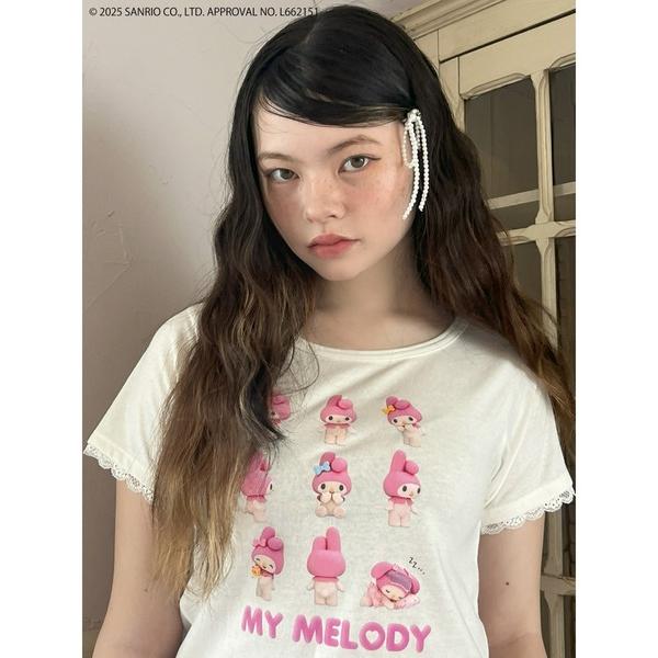 ZOZO問い合わせ番号:96865734ショップ:MIIA，ミーアブランド:sanrio，サンリオ，MORE self LOVE，モアセルフラブ商品名:【MY MELODY】 ENCYCLOPEDIA TEEカテゴリ:トップス>Tシャ...