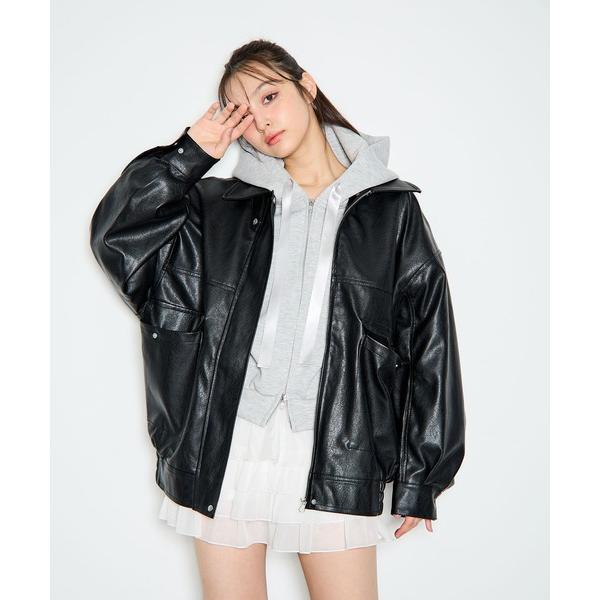 『タイムセール実施中』ZOZO問い合わせ番号:96896196ショップ:INGNI，イングブランド:INGNI，イング商品名:【WEB限定】フェイクレザーBIGブルゾンカテゴリ:ジャケット/アウター>ブルゾンブランド品番:1999-4...