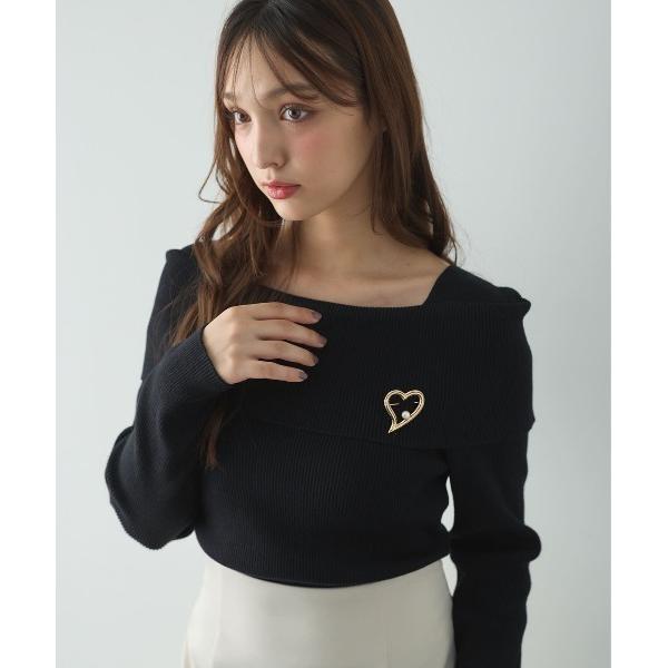 『タイムセール実施中』ZOZO問い合わせ番号:96896198ショップ:INGNI，イングブランド:INGNI，イング商品名:【WEB限定】ブローチ付オフショルニットカテゴリ:トップス>ニット/セーターブランド品番:1999-9001...