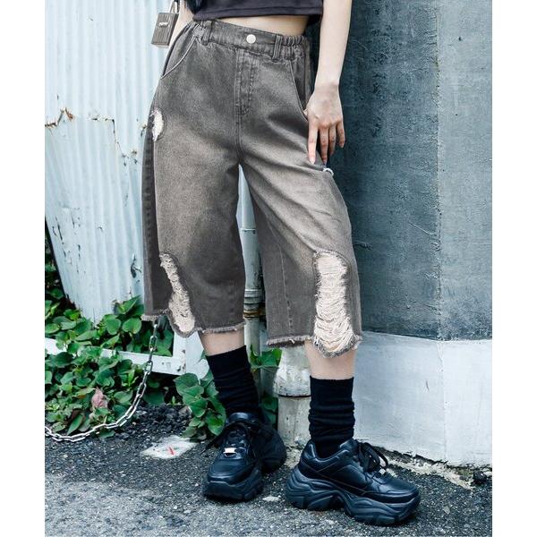 『セール実施中』ZOZO問い合わせ番号:96896440ショップ:F.O.Online Store，エフオーオンラインストアブランド:algy，アルジー商品名:グランジワイドハーフパンツカテゴリ:パンツ>デニムパンツブランド品番:G4...