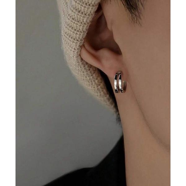 ※このアイテムは返品・交換対象外商品です。ZOZO問い合わせ番号:96957783ショップ:VIBGYOR，ヴィブジョーブランド:VIBGYOR，ヴィブジョー商品名:【IZU】 2ラインデザインフープピアス〈ユニセックス・ゴールド／シルバー...