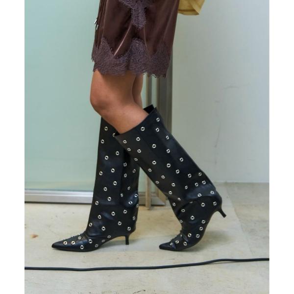 ZOZO問い合わせ番号:96959966ショップ:MAISON SPECIAL，メゾン スペシャルブランド:MAISON SPECIAL，メゾンスペシャル商品名:Low Heels Studs Loose Long Boots/ローヒールル...