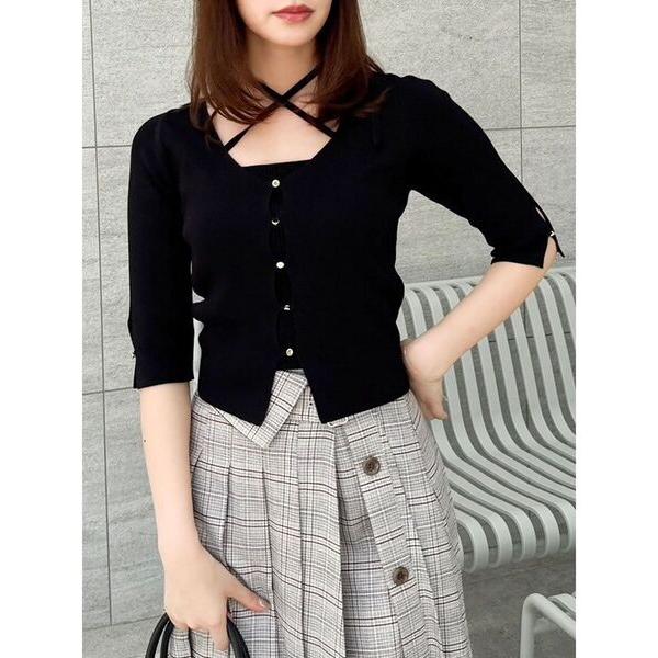 ZOZO問い合わせ番号:96960006ショップ:dazzlin，ダズリンブランド:dazzlin，ダズリン商品名:ハーフスリーブレイヤードカーデトップスカテゴリ:トップス>ニット/セーターブランド品番:022542600801素材:...