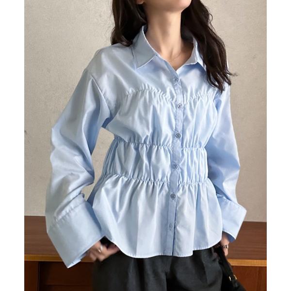 『タイムセール実施中』ZOZO問い合わせ番号:96960087ショップ:Ada.，エイダブランド:Eclat one，エクラワン，Ada.，エイダ商品名:【Eclat one】ギャザー ビスチェデザイン シャツ ブラウスカテゴリ:トップス&...