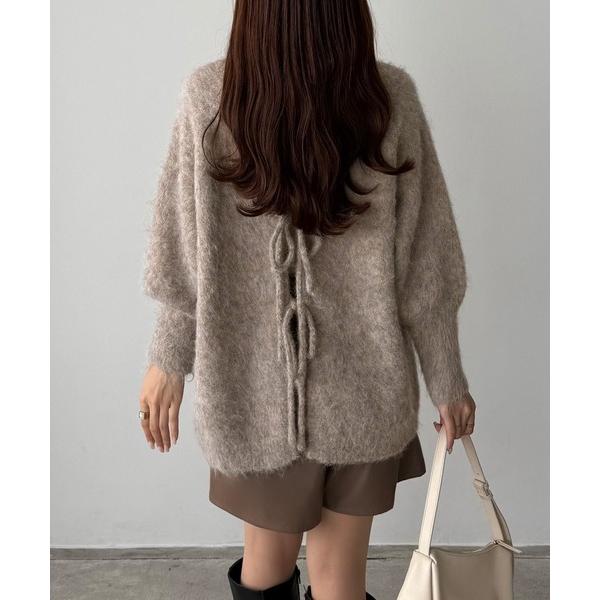 『タイムセール実施中』ZOZO問い合わせ番号:96992650ショップ:JUNOAH，ジュノアブランド:callautia，カラウティア商品名:バックリボンオーバーシャギーニットカテゴリ:トップス>ニット/セーターブランド品番:frc...