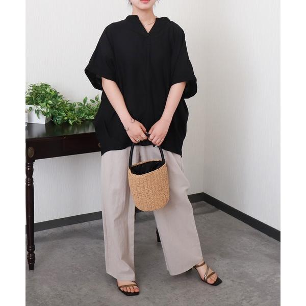 『タイムセール実施中』ZOZO問い合わせ番号:97026799ショップ:libelle more，リベル モアブランド:libelle more，リベル モア商品名:【抗菌・UVカット・吸水速乾】「やわさらリネン」バンドカラーシャツカテゴリ...