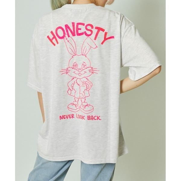 『タイムセール実施中』ZOZO問い合わせ番号:97028024ショップ:DIAVEL，ディアベルブランド:GORGE，ゴージ，DIAVEL，ディアベル商品名:《HONESTYラビット刺しゅう》ゆるT／バックロゴデザインカテゴリ:トップス&g...