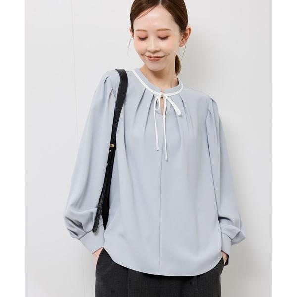 『タイムセール実施中』ZOZO問い合わせ番号:97028576ショップ:ROPE' PICNIC，ロぺピクニックブランド:ROPE' PICNIC，ロペピクニック商品名:【前後2WAY】【WEB限定カラー】配色リボンブラウス/通勤対応カテゴ...