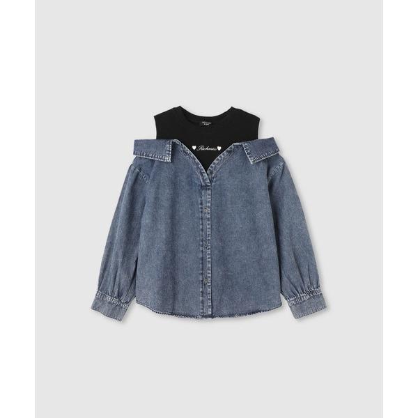 『タイムセール実施中』ZOZO問い合わせ番号:97060086ショップ:Mac-House，マックハウスブランド:RICH MIX，リッチミックス，Mac-House，マックハウス商品名:RICHMIX 肩あきフェイクシャツカテゴリ:トップ...