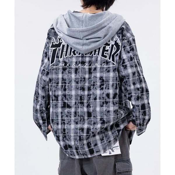 『タイムセール実施中』ZOZO問い合わせ番号:97062714ショップ:JOHN'S CLOSET，ジョンズクローゼットブランド:THRASHER，スラッシャー商品名:【at】〔THRASHER/スラッシャー〕ヴィンテージ加工 フード付チェ...