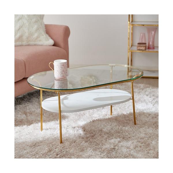 ZOZO問い合わせ番号:97093636ショップ:Francfranc，フランフランブランド:Francfranc，フランフラン商品名:レガート コーヒーテーブル S ゴールド×マーブル （W750）カテゴリ:インテリア>家具ブランド...