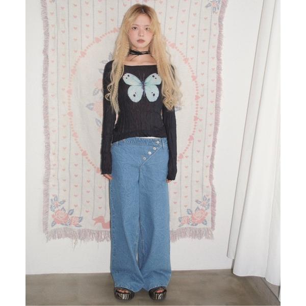 『タイムセール実施中』ZOZO問い合わせ番号:97094681ショップ:19 roots studio，ナインティーン ルーツ スタジオブランド:musubore，ムスボレ商品名:tilted clash straight denim pa...