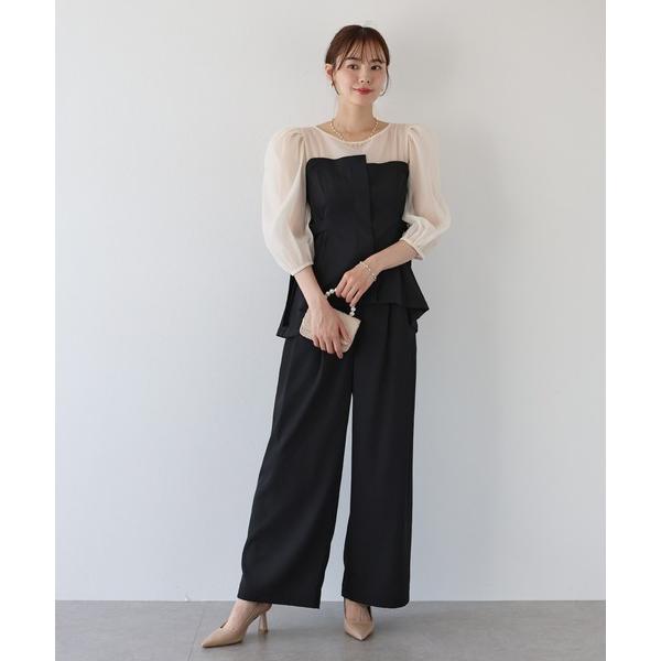 『タイムセール実施中』ZOZO問い合わせ番号:97095858ショップ:BLUEEAST，ブルーイーストブランド:BLUEEAST，ブルーイースト商品名:サイドベルトパンツドレス 2点セット 結婚式 成人式 二次会 同窓会 セレモニー パー...