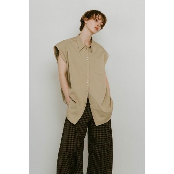 『タイムセール実施中』ZOZO問い合わせ番号:97189579ショップ:Knuth Marf，クヌースマーフブランド:Knuth Marf，クヌースマーフ商品名:stripe label nosleeve shirtカテゴリ:トップス&gt...