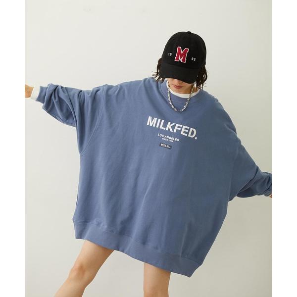 『タイムセール実施中』ZOZO問い合わせ番号:97221208ショップ:MILKFED.，ミルクフェドブランド:MILKFED.，ミルクフェド商品名:STENCIL AND BAR LOGO BIG SWEAT TOPカテゴリ:トップス&g...