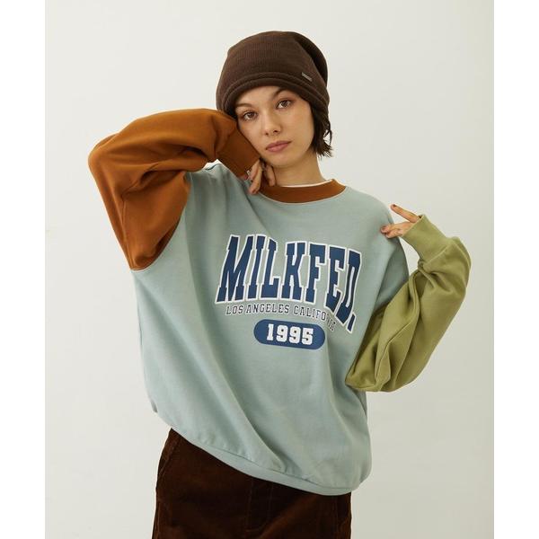 『セール実施中』ZOZO問い合わせ番号:97221214ショップ:MILKFED.，ミルクフェドブランド:MILKFED.，ミルクフェド商品名:COLOR BLOCK SWEAT TOPカテゴリ:トップス>スウェットブランド品番:10...