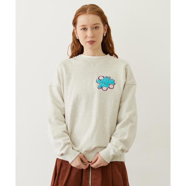 ZOZO問い合わせ番号:97221221ショップ:MILKFED.，ミルクフェドブランド:MILKFED.，ミルクフェド商品名:FLOWER LOGO CHENILLE EMBROIDERY SWEAT TOPカテゴリ:トップス>スウ...