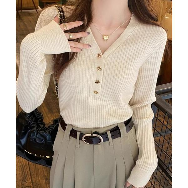 『タイムセール実施中』ZOZO問い合わせ番号:97222731ショップ:SAISON DE PAPILLON，セゾン ド パピヨンブランド:SEU，エスイーユー，SAISON DE PAPILLON，セゾンドパピヨン商品名:Vネックリブニッ...