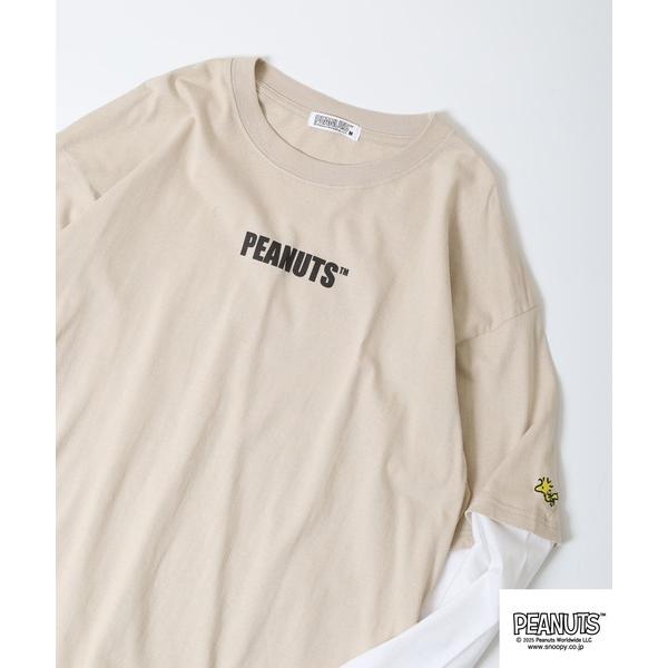 ZOZO問い合わせ番号:97222825ショップ:FUNALIVE，ファンアライブブランド:PEANUTS，ピーナッツ，FUNALIVE，ファンアライブ商品名:PEANUTS 袖切替配色天竺長袖Tシャツカテゴリ:トップス>Tシャツ/カ...