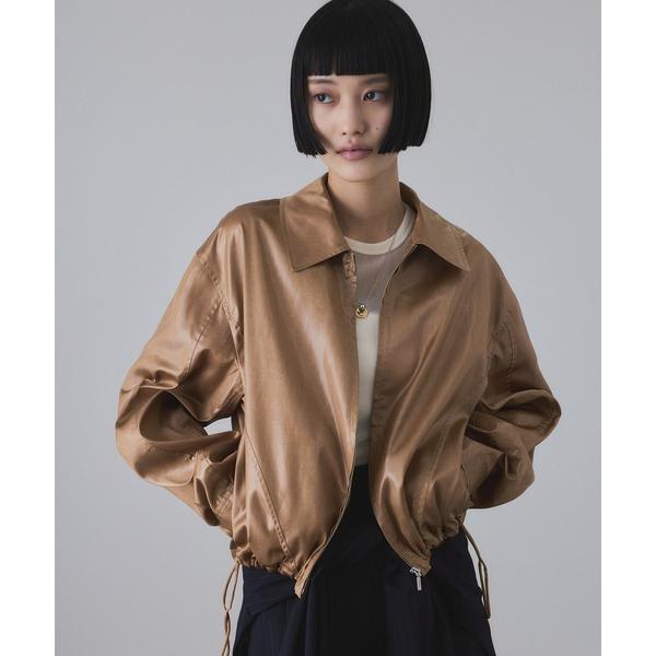 『セール実施中』ZOZO問い合わせ番号:97254588ショップ:ADAM ET ROPE'，アダムエロペブランド:ADAM ET ROPE'，アダムエロペ商品名:レザーライクサテンブルゾンカテゴリ:ジャケット/アウター>ブルゾンブラ...