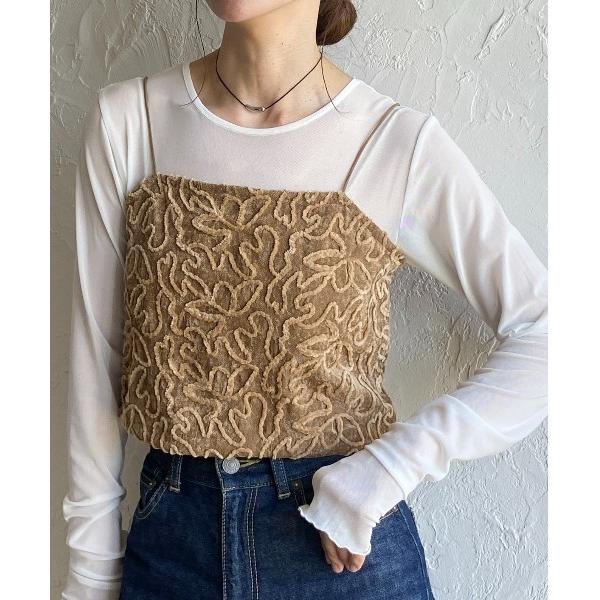 『タイムセール実施中』ZOZO問い合わせ番号:97256447ショップ:wears，ウェアーズブランド:She's Closet，シーズクローゼット商品名:ショート丈クロップド 花柄刺繍 ベロア ビスチェ キャミソールカテゴリ:トップス&g...