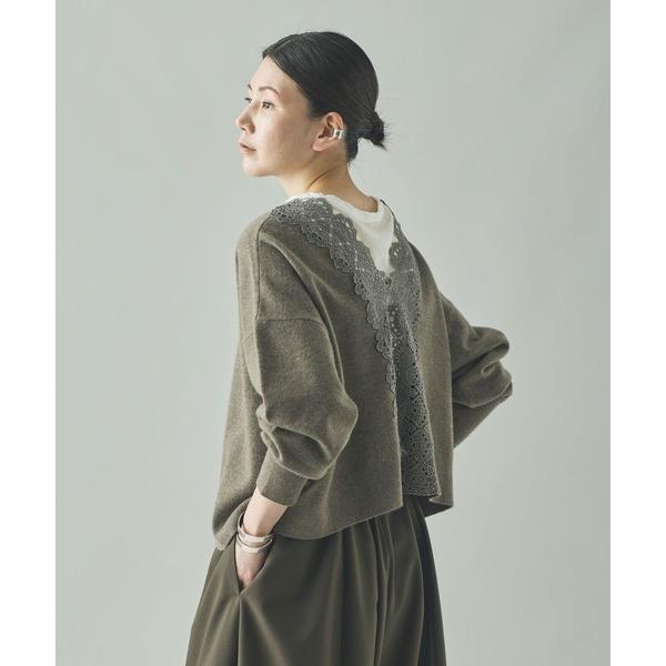 『タイムセール実施中』ZOZO問い合わせ番号:97256464ショップ:Curensology，カレンソロジーブランド:Curensology，カレンソロジー商品名:Curensology(カレンソロジー)/バックレースニットプルオーバーカ...