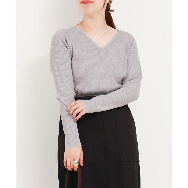 『セール実施中』ZOZO問い合わせ番号:97288287ショップ:NOLLEY'S，ノーリーズブランド:MICO COULIER，ミコクリエ，NOLLEY'S，ノーリーズ商品名:スーパーストレッチ ラメリブVネックプルオーバーニットカテゴリ...